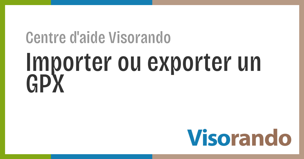 Importer ou exporter un GPX